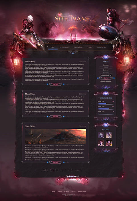 Game Website Templates, Gaming Themes, HTML5 Templates, PSD Layouts